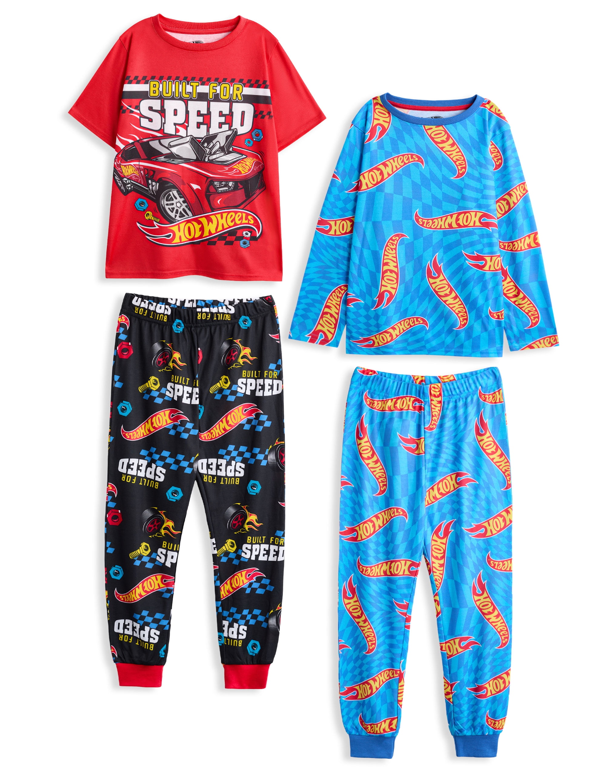Hot Wheels Boys Multicoloured Multi-Pack of 2 Long Leg Pyjama Set ...