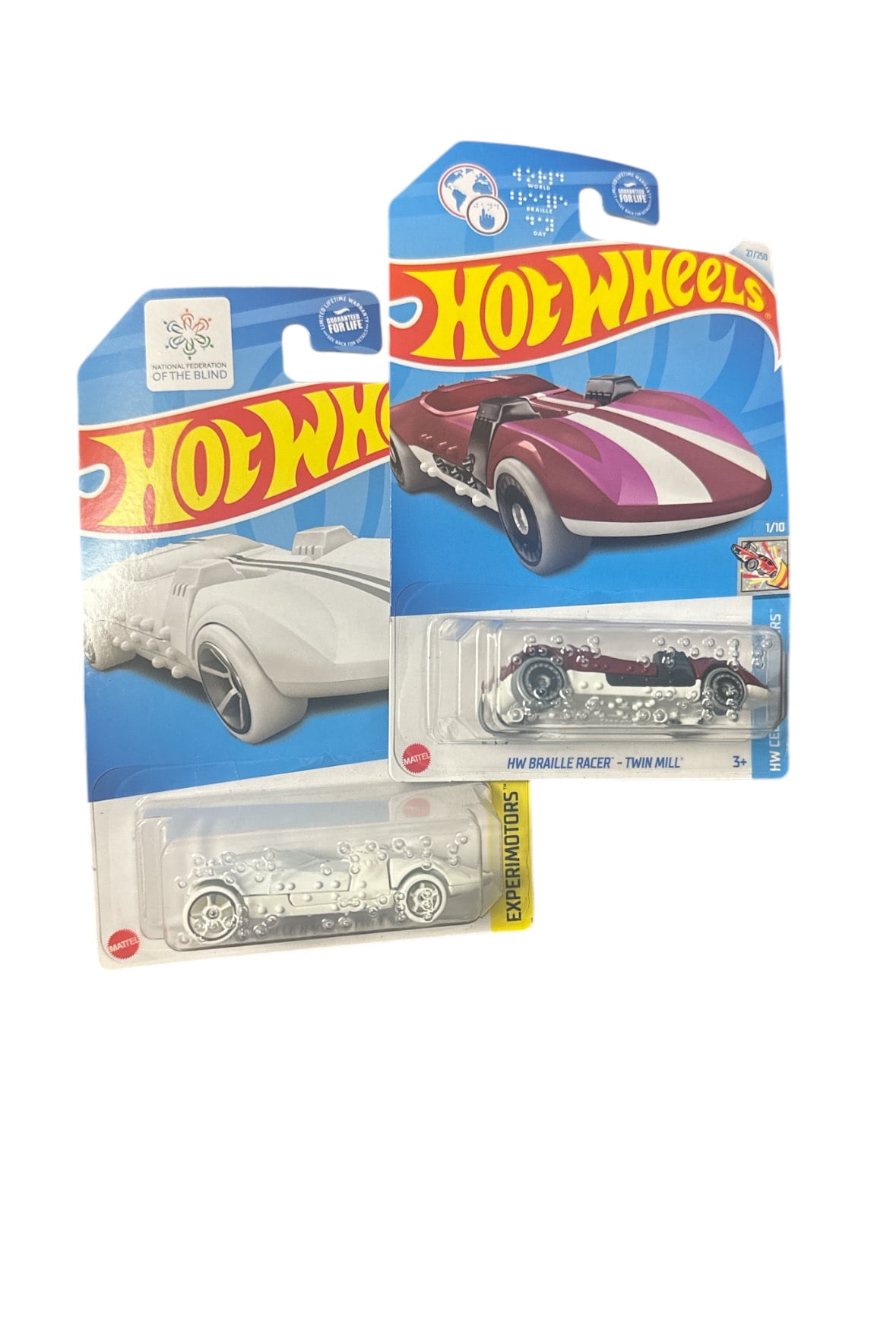 Hot Wheels - Braille Racer Twin Mill - Bundle Set of 2 - Experimotors ...