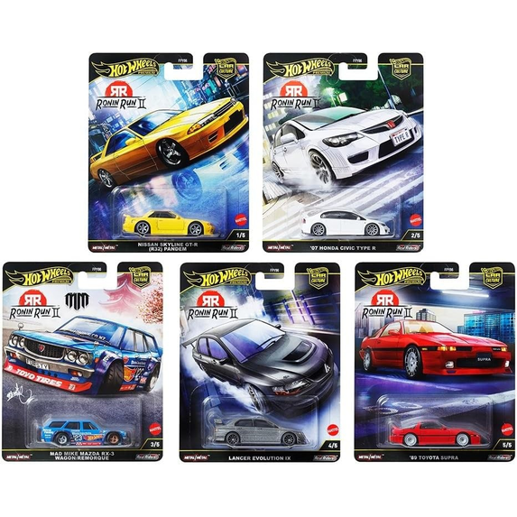 Hot Wheels Car Culture Ronin Run II 5-Pack 1:64 Die-Cast Cars – 2025 M ...