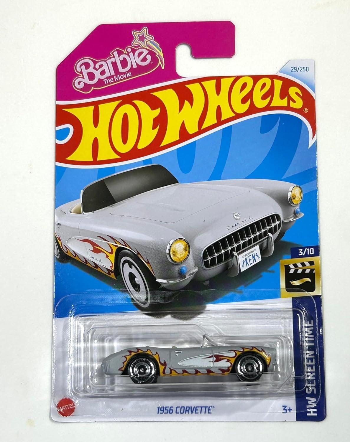 Hot Wheels 1956 Corvette Convertible Diecast Car - Barbie The Movie Toy ...