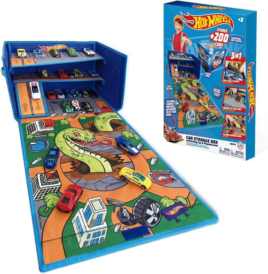 Hot Wheels Cars Case Garage Box Playmat Car Toys Storage Box - Walmart.com