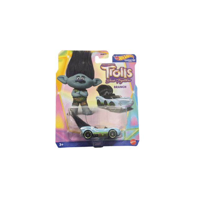 Hot Wheels Character Car DreamWorks Trolls Branch 1:64 scale - Walmart.com