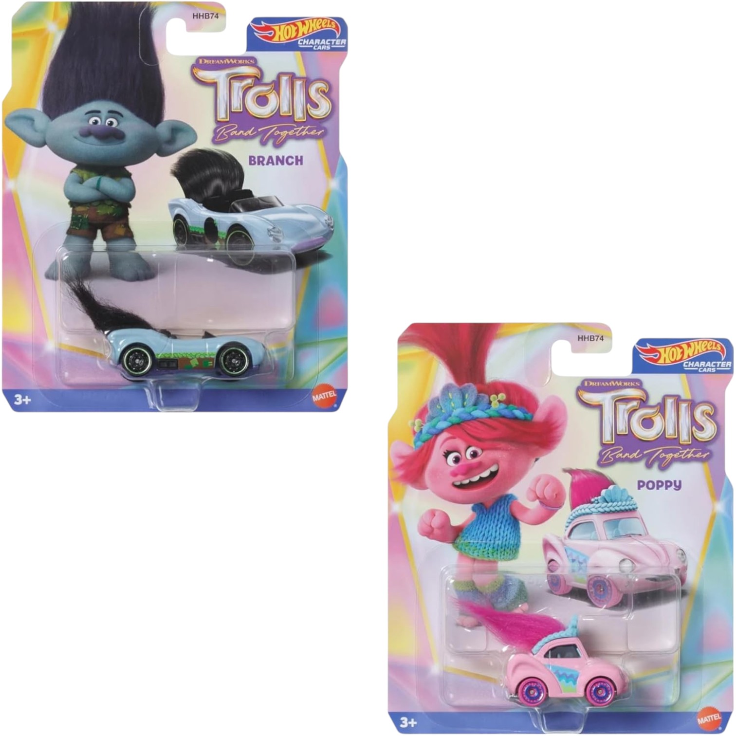 Hot Wheels Character Cars DreamWorks Trolls Band Together Poppy and ...