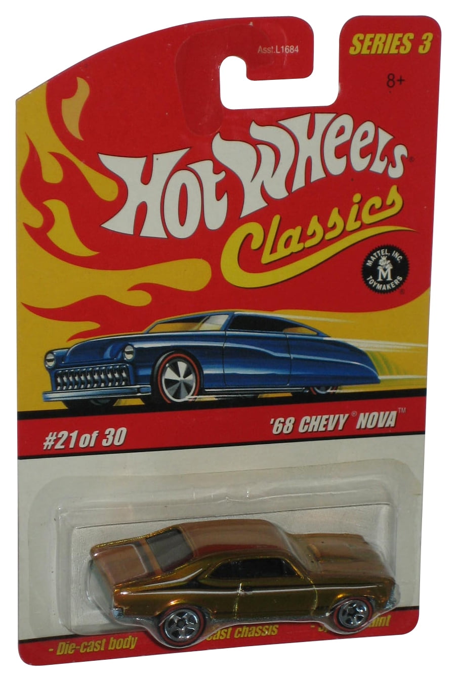 Hot Wheels Classics (2006) Series 3 Gold '68 Chevy Nova Toy Car #21/30 ...