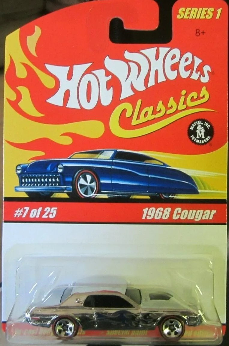 Hot Wheels Classics Series 1 1968 Cougar #7 of 25, Chrome with Redline ...