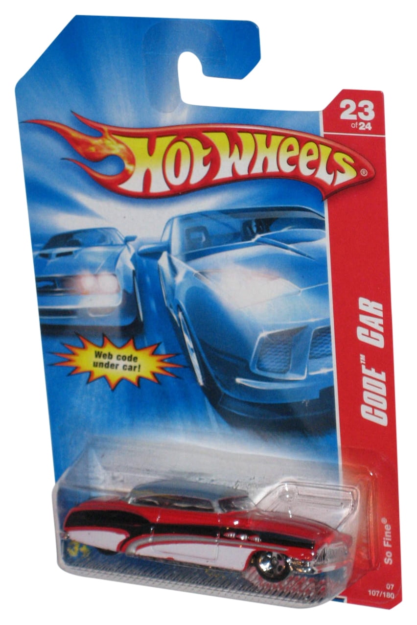 Hot Wheels Code Car So Fine Red Black & White (2006) Mattel Toy Car 107 ...