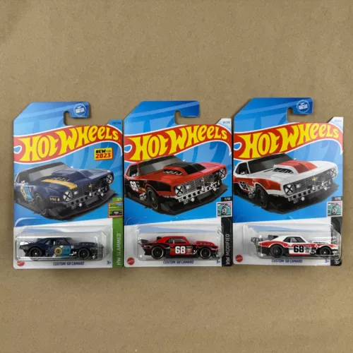 Hot Wheels Custom 68 Camaro Red Blue White 81/250 228/250 1:64 Diecast 3 Car Set - Walmart.com