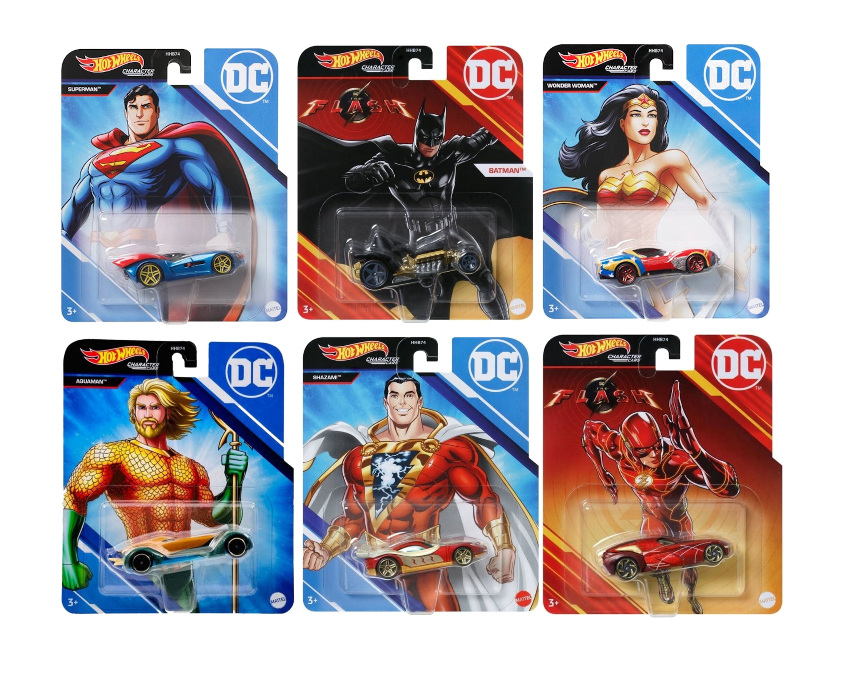 Hot Wheels DC Super Heroes Character Cars Complete Set of 6 Diecast ...