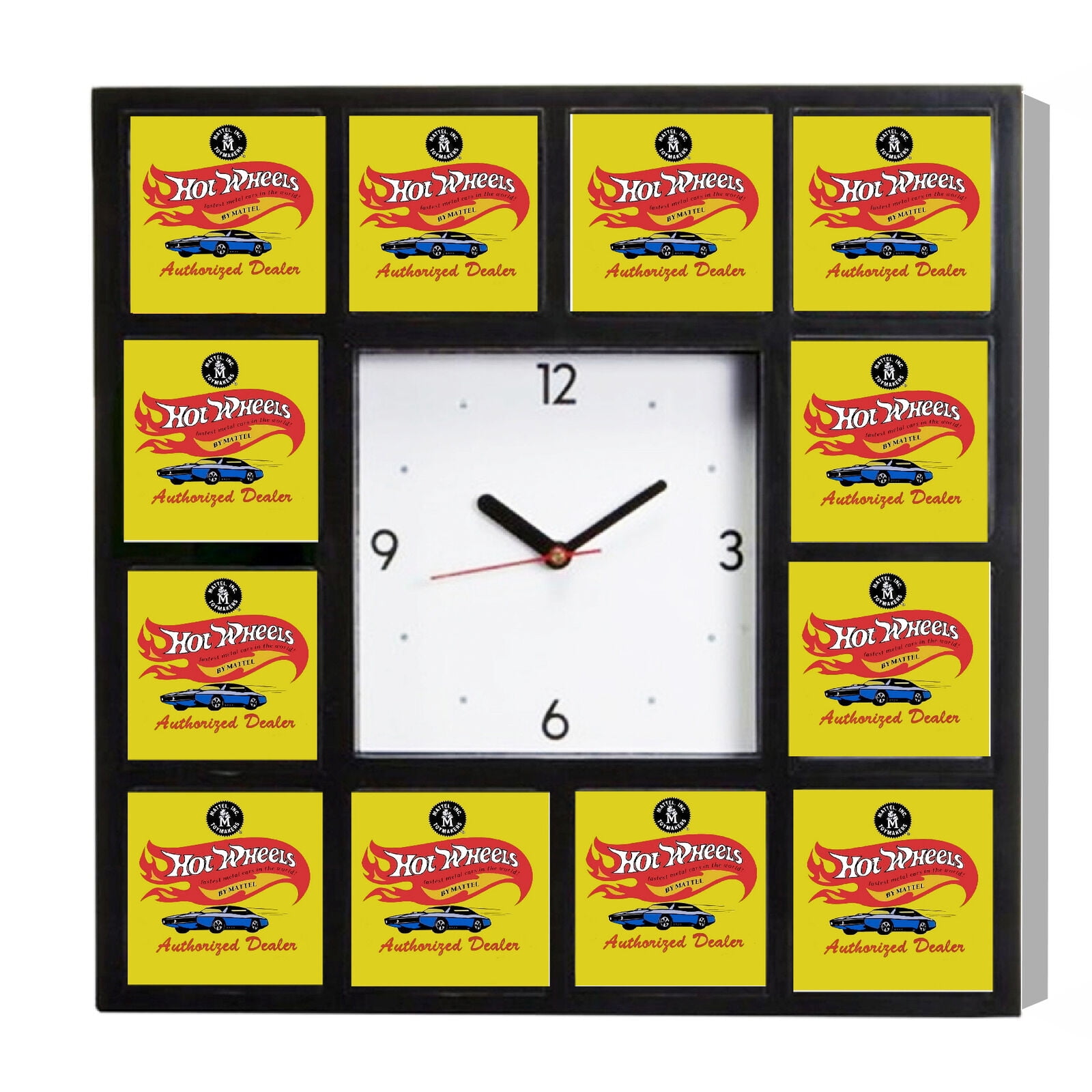 Hot Wheels Dealer Advertising Promo Big Square Wall Clock 10.5 ...