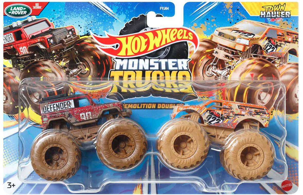 Hot Wheels Demolition Doubles Land Rover vs Town Hauler Diecast Car 2 ...