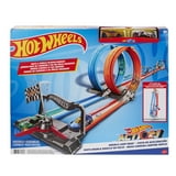 Hot Wheels Race & Fold Race Track Set, Double Loop Dash with 2 Toy Cars ...