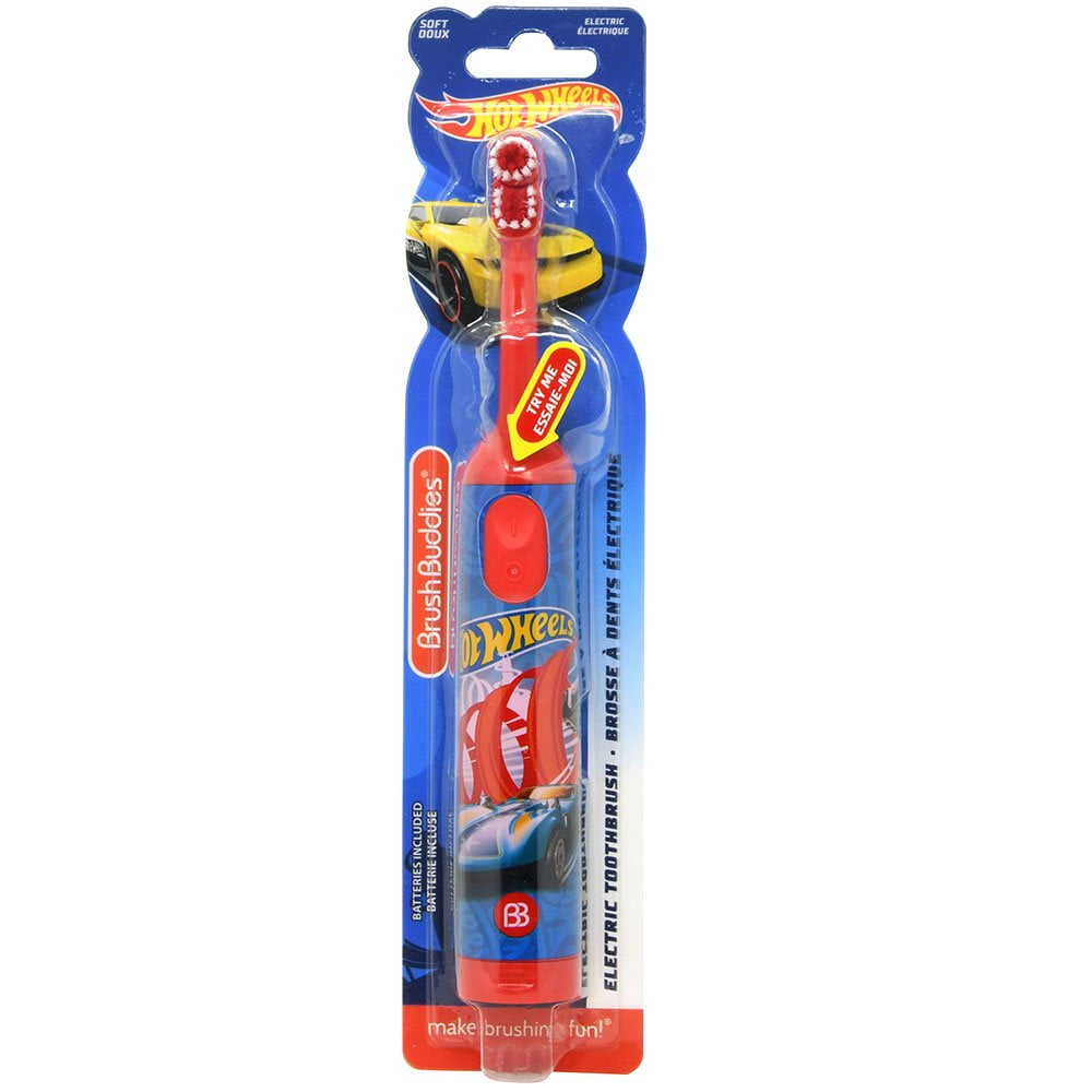 Hot Wheels Kids Automatic Battery Spin Brush Electric Toothbrush with ...