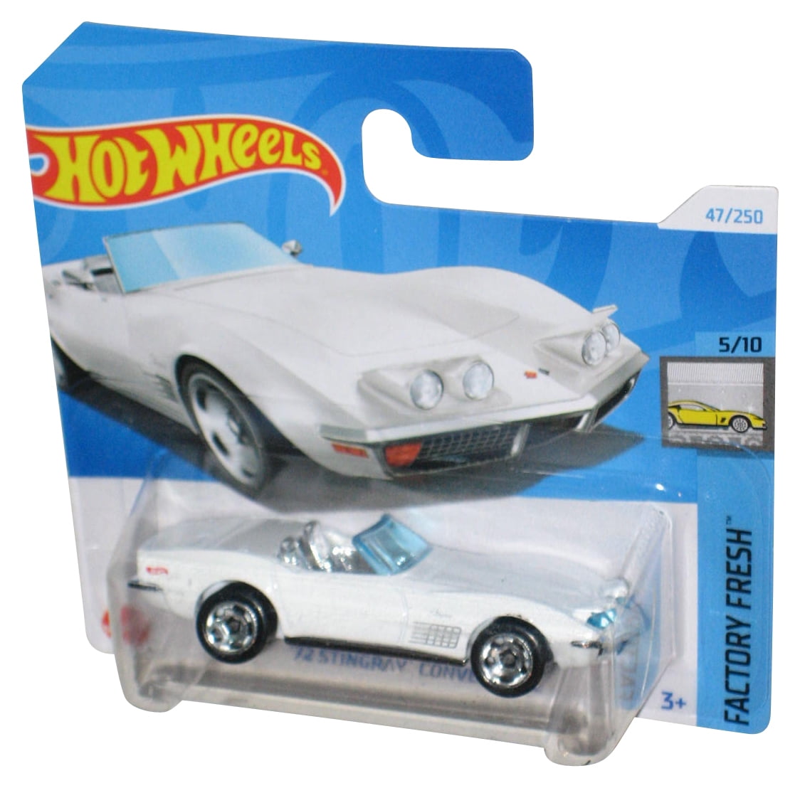 Hot Wheels Factory Fresh 5/10 (2021) White '72 Stingray Convertible Car ...