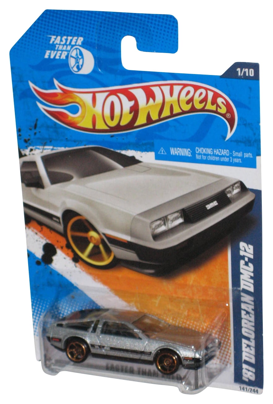Hot Wheels Faster Than Ever 1/10 Silver '81 Delorean DMC-12 Toy Car 141 ...