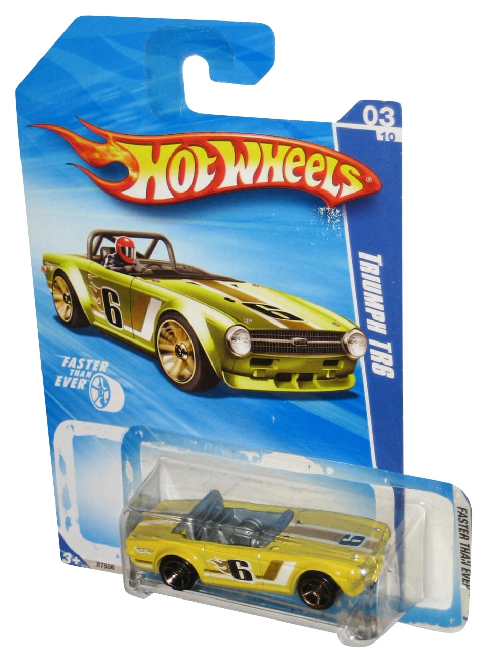 Hot Wheels Faster Than Ever '10 Yellow Triumph TR6 Toy Car 131/240 - (Plastic Loose From Card ...
