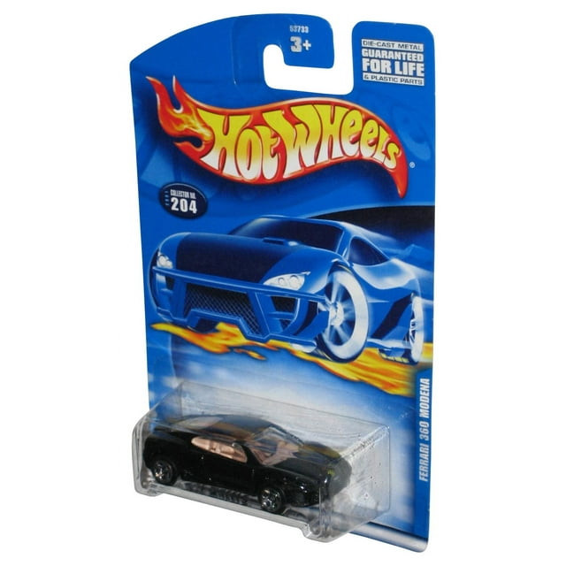 Hot Wheels Ferrari 360 Modena (2001) Mattel Black Die-Cast Toy Car #204 ...