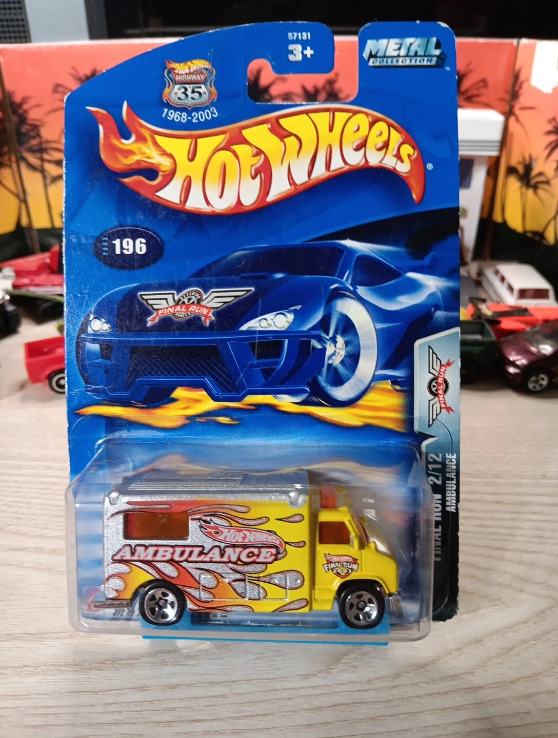 Hot Wheels Final Run 2/12 Ambulance 2003 #196 Yellow - Walmart.com