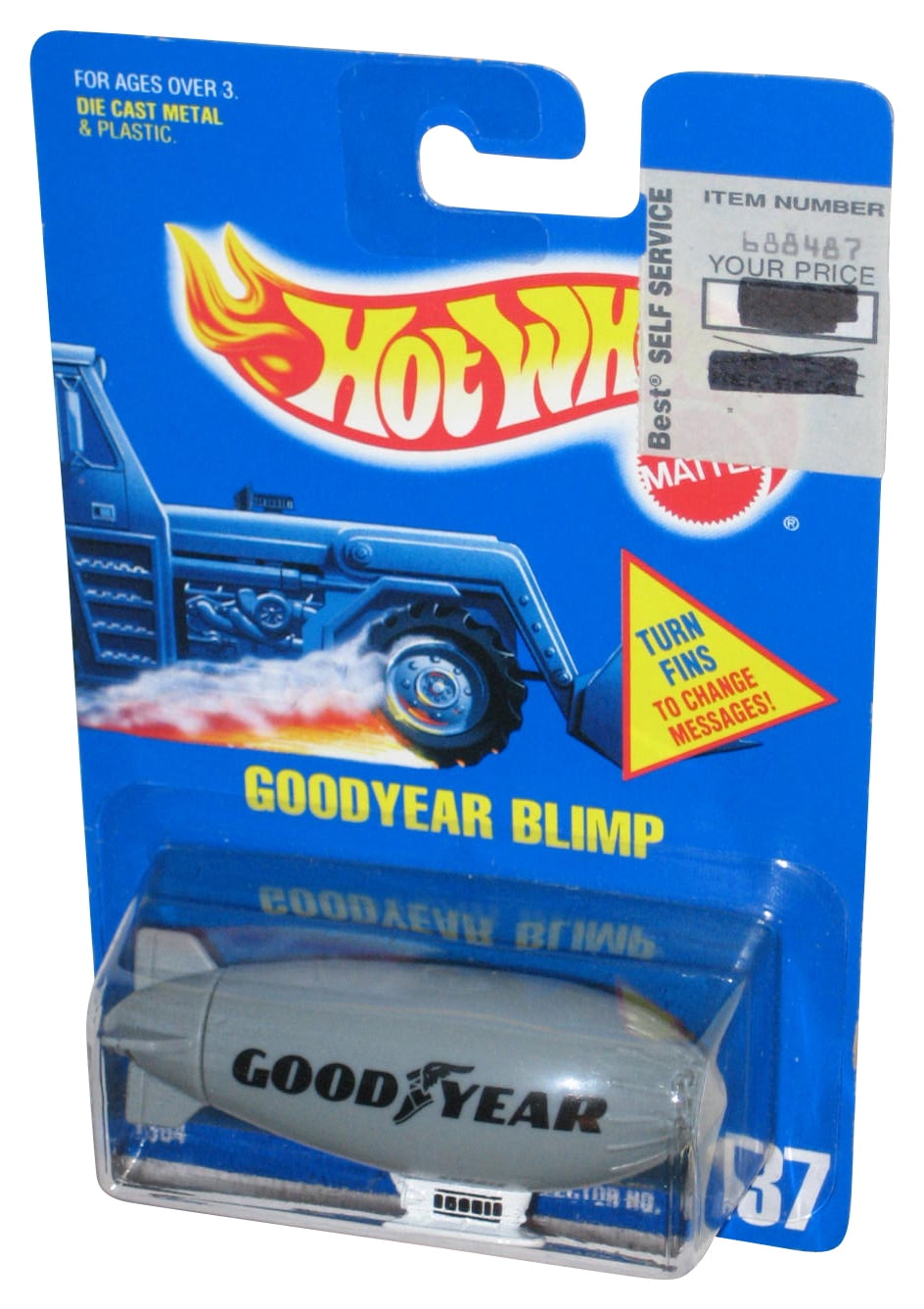 Hot Wheels Goodyear Blimp (1991) Mattel Gray Collector Toy #137 ...