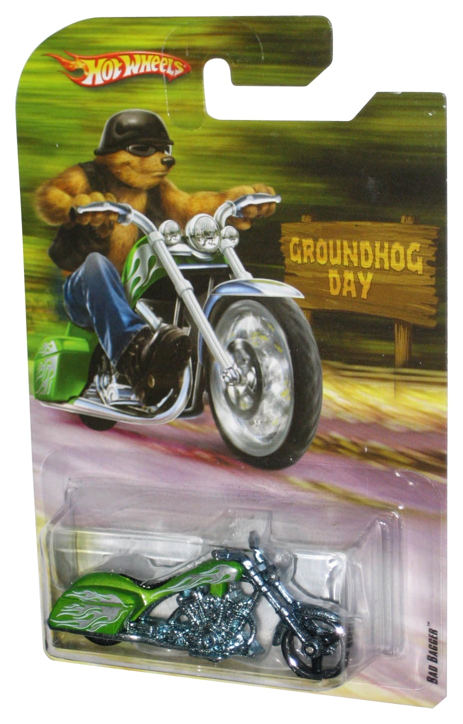 Hot Wheels Groundhog Day (2008) Green Bad Bagger Motorcycle Bike Toy ...