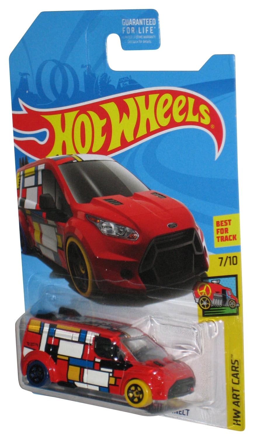 Hot Wheels HW Art (2017) Red Ford Transit Connect Toy Van 7/10 ...