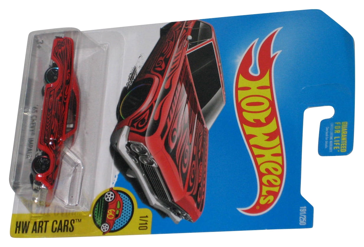 Hot Wheels HW Art Cars 1/10 '65 Chevy Impala (2015) Red Toy Car 191/250 ...
