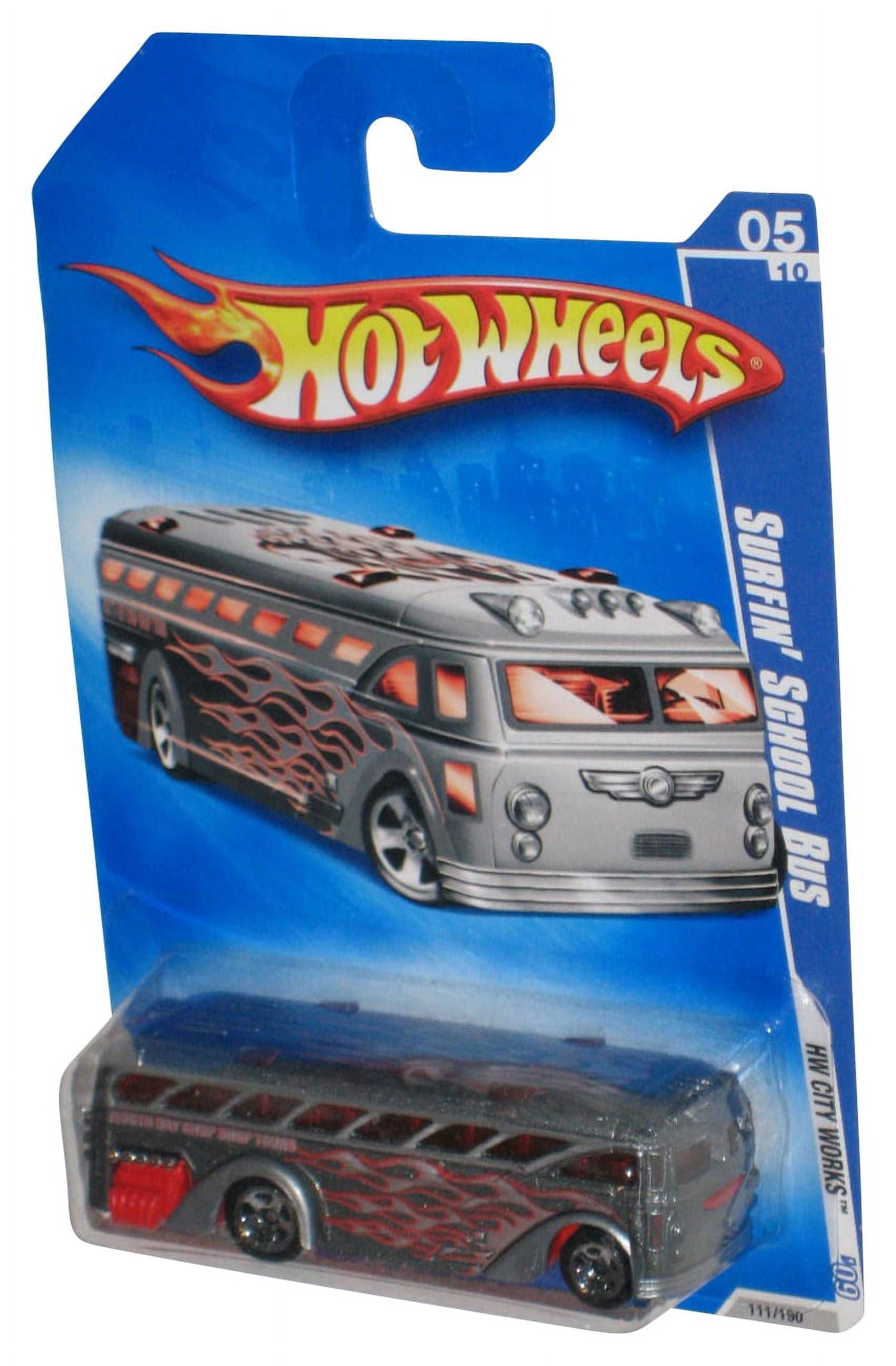 Hot Wheels HW City Works '09 5/10 Silver Surfin' School Bus Toy 111/190 ...