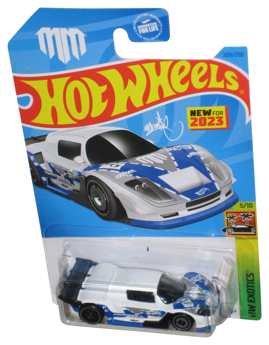 Hot Wheels HW Exotics 5/10 (2023) White Mad Mike Drift Attack Toy Car ...