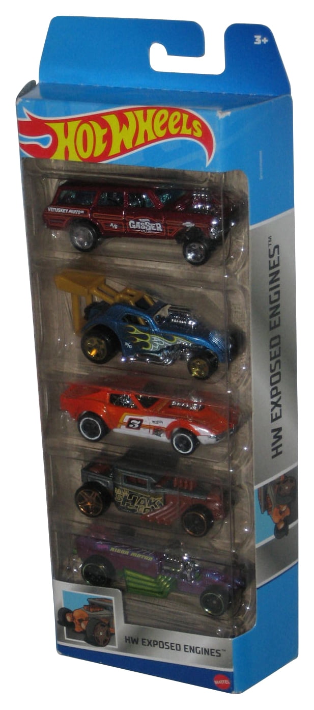Hot Wheels HW Exposed Engines (2021) Mattel Toy Car 5-Pack Box Set ...
