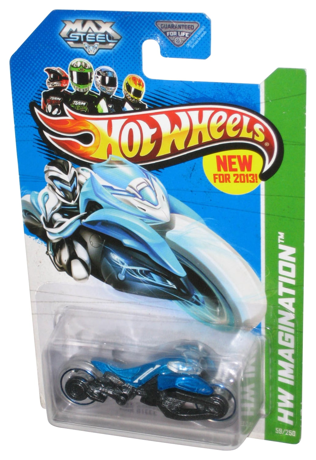 Hot Wheels HW Imagination (2013) Blue Max Steel Motorcycle Toy 59/250 ...