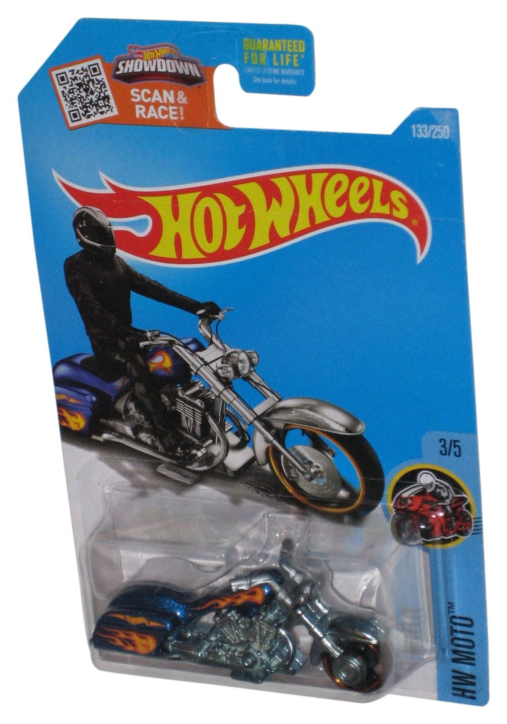 Hot Wheels HW Moto 3/5 (2015) Bad Bagger Blue Flames Motorcycle Bike 133/250 - Walmart.com