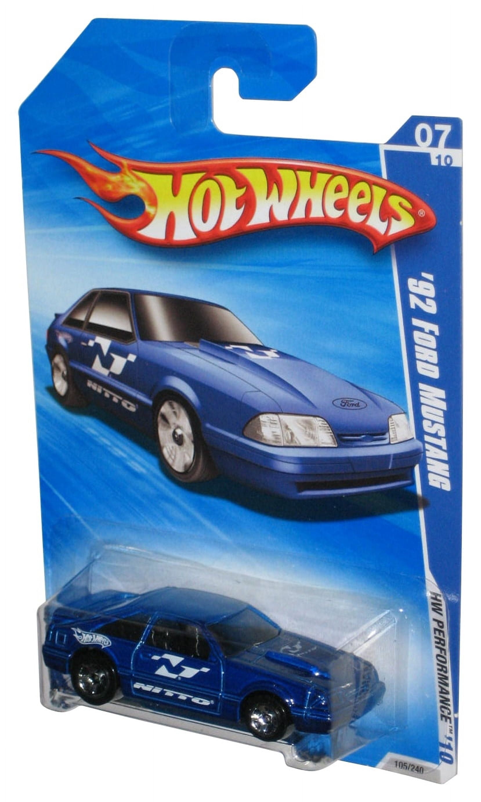 Hot Wheels HW Performance '10 7/10 Blue '92 Ford Mustang Toy Car 105/ ...