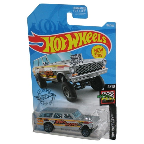Hot Wheels HW Race Day (2019) Gray '64 Nova Wagon Gasser Jerry-Rigged ...