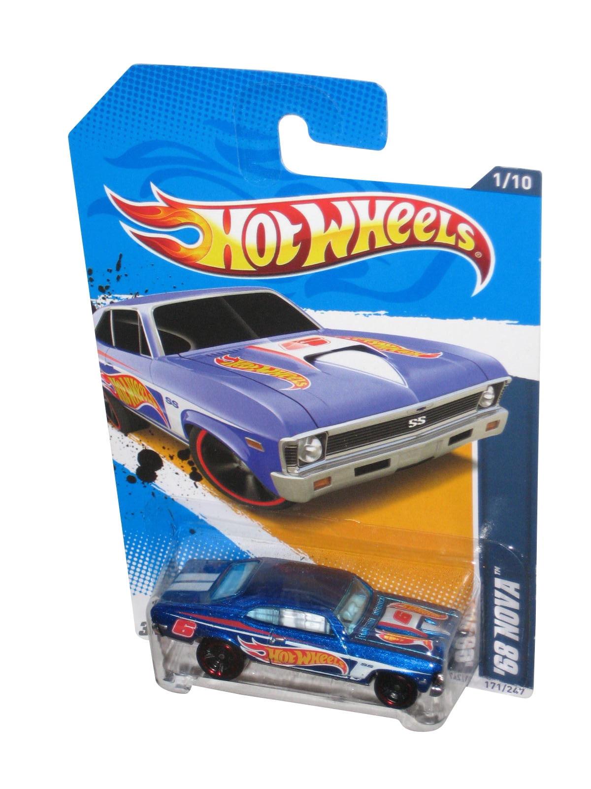 Hot Wheels HW Racing '12 1/10 Blue '68 Nova Car Toy 171/247 - Walmart.com