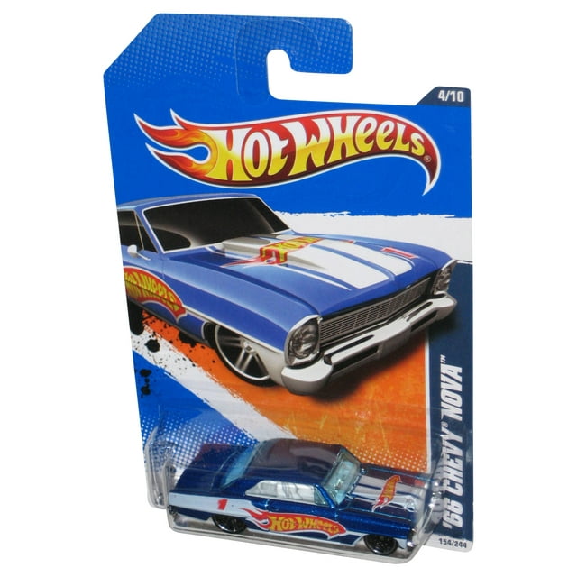 Hot Wheels HW Racing (2010) Blue '66 Chevy Nova Toy Car 154/244 ...