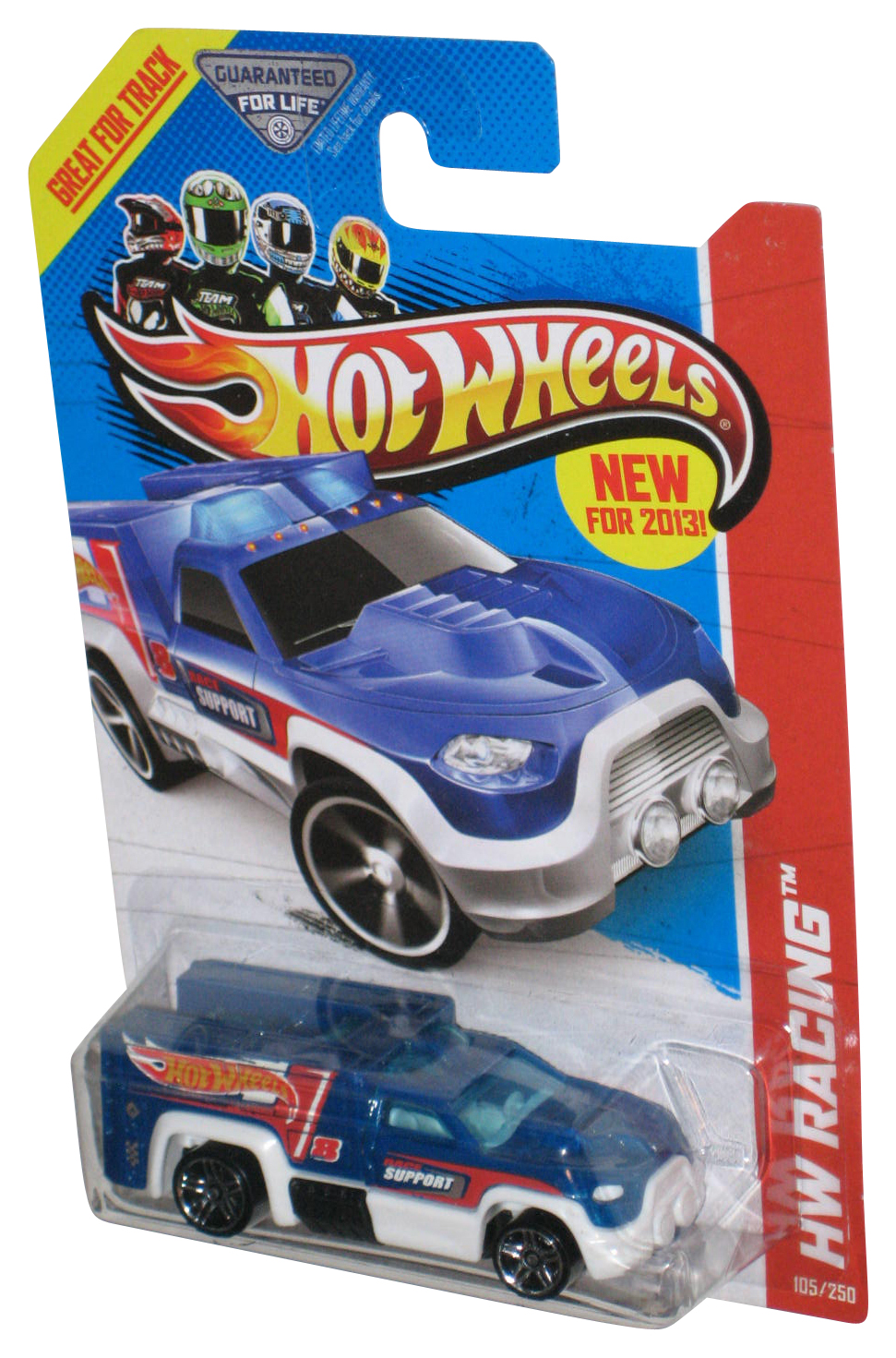 Hot Wheels HW Racing (2013) Blue Race Support Rescue Duty Toy Car 105/ ...