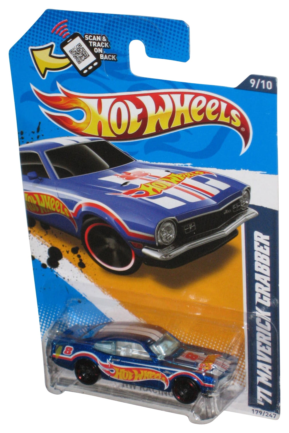 Hot Wheels HW Racing 9/10 '12 Blue '71 Maverick Grabber Toy Car 179/247 ...