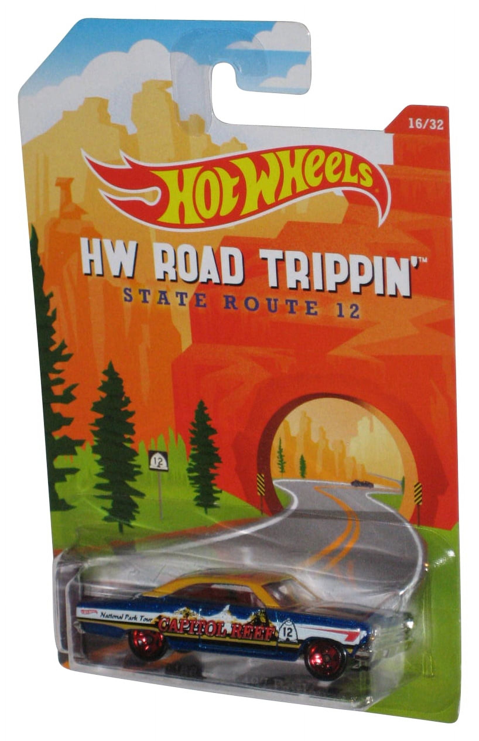 Hot Wheels HW Road Trippin' State Route 12 (2013) Blue '66 Ford 427 Fairlane Toy Car 16/32 ...