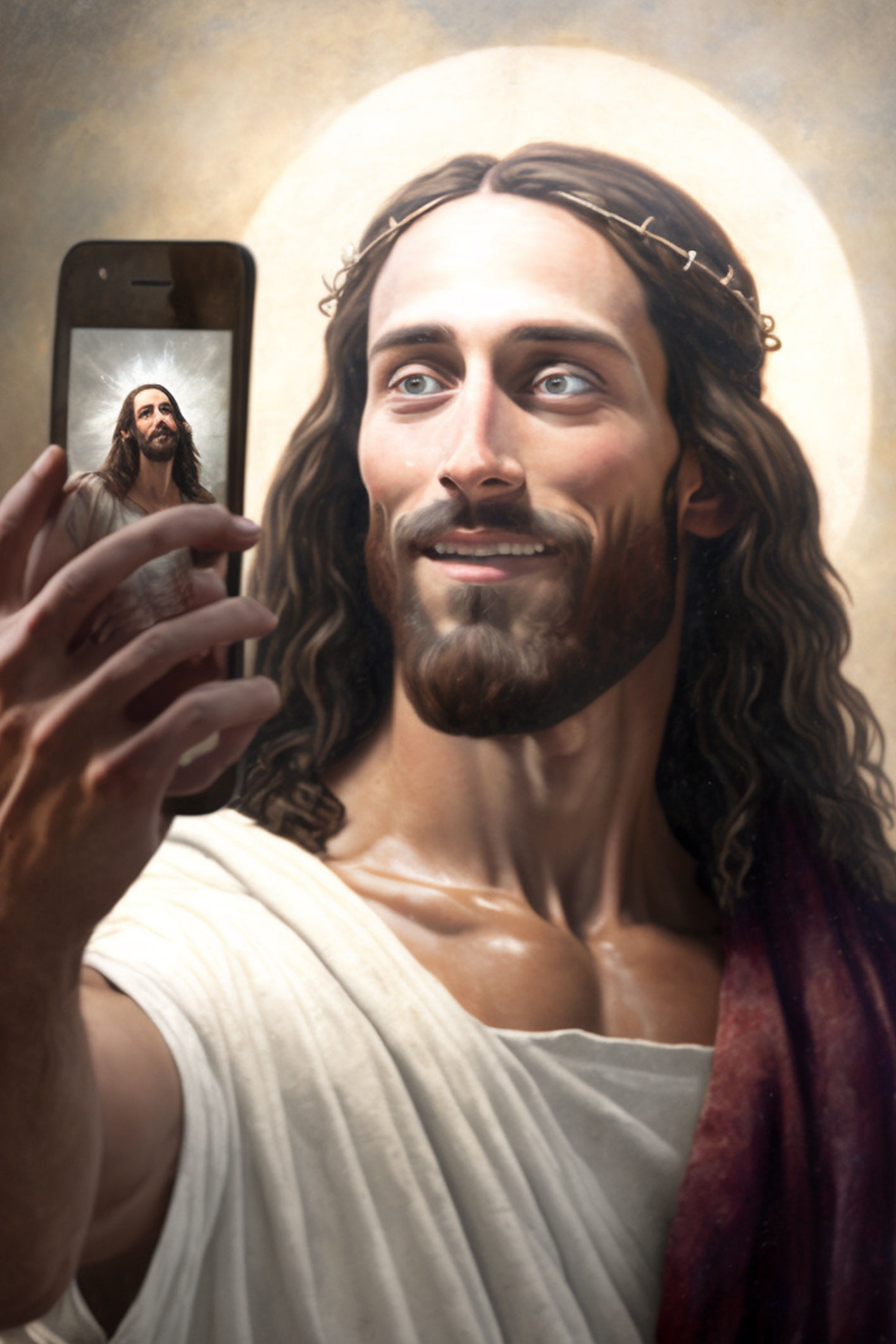 24x36 gallery poster, Jesus Christ taking a selfie - Walmart.com