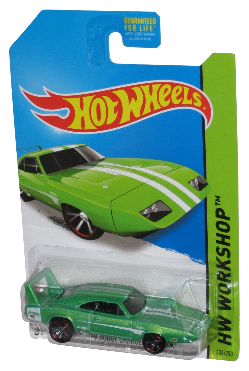 Hot Wheels HW Workshop (2013) Green '69 Dodge Charger Daytona Toy Car ...
