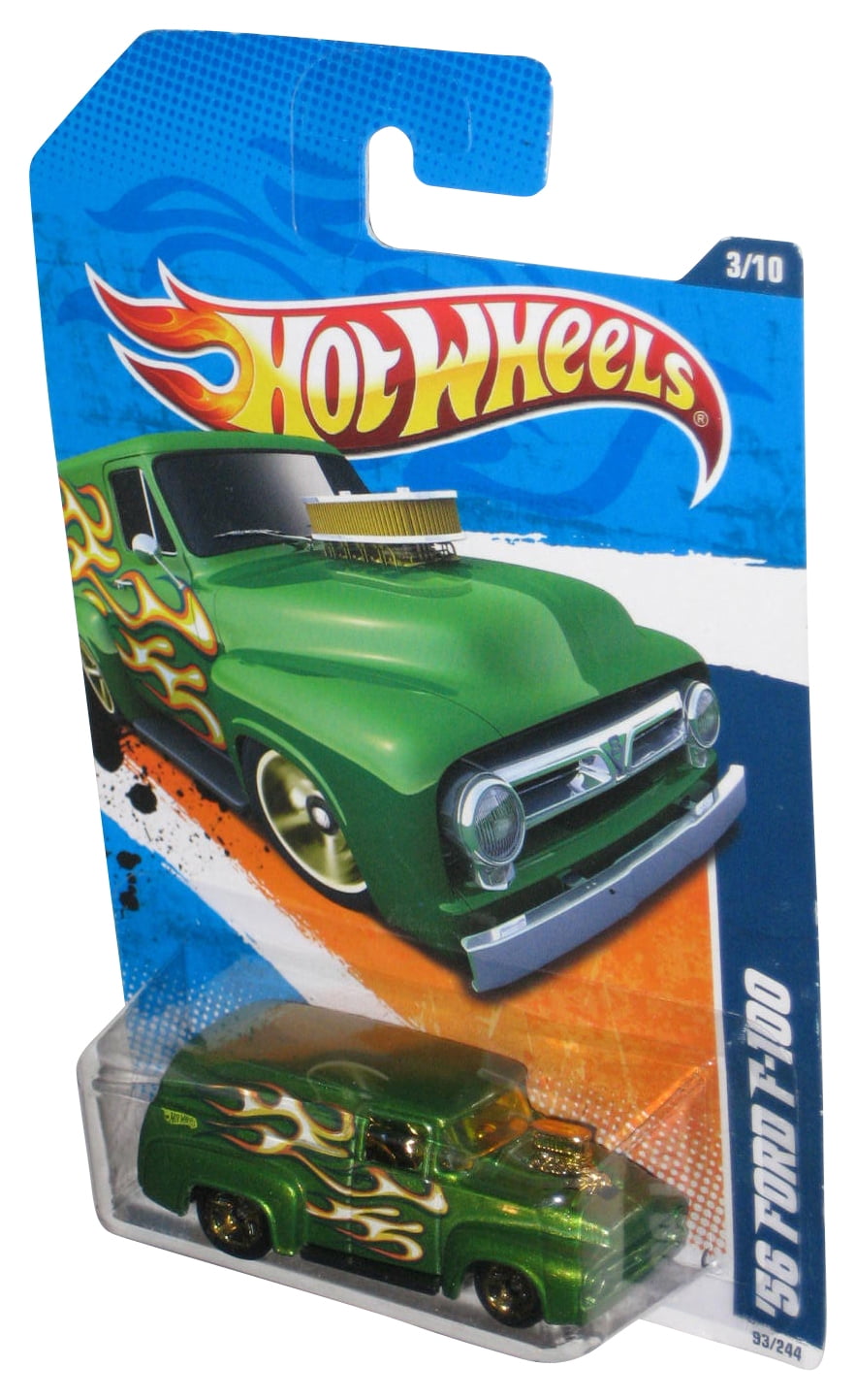 Hot Wheels Heat Fleet '11 3/10 Green '56 Ford F-100 Toy Car 93/244 ...