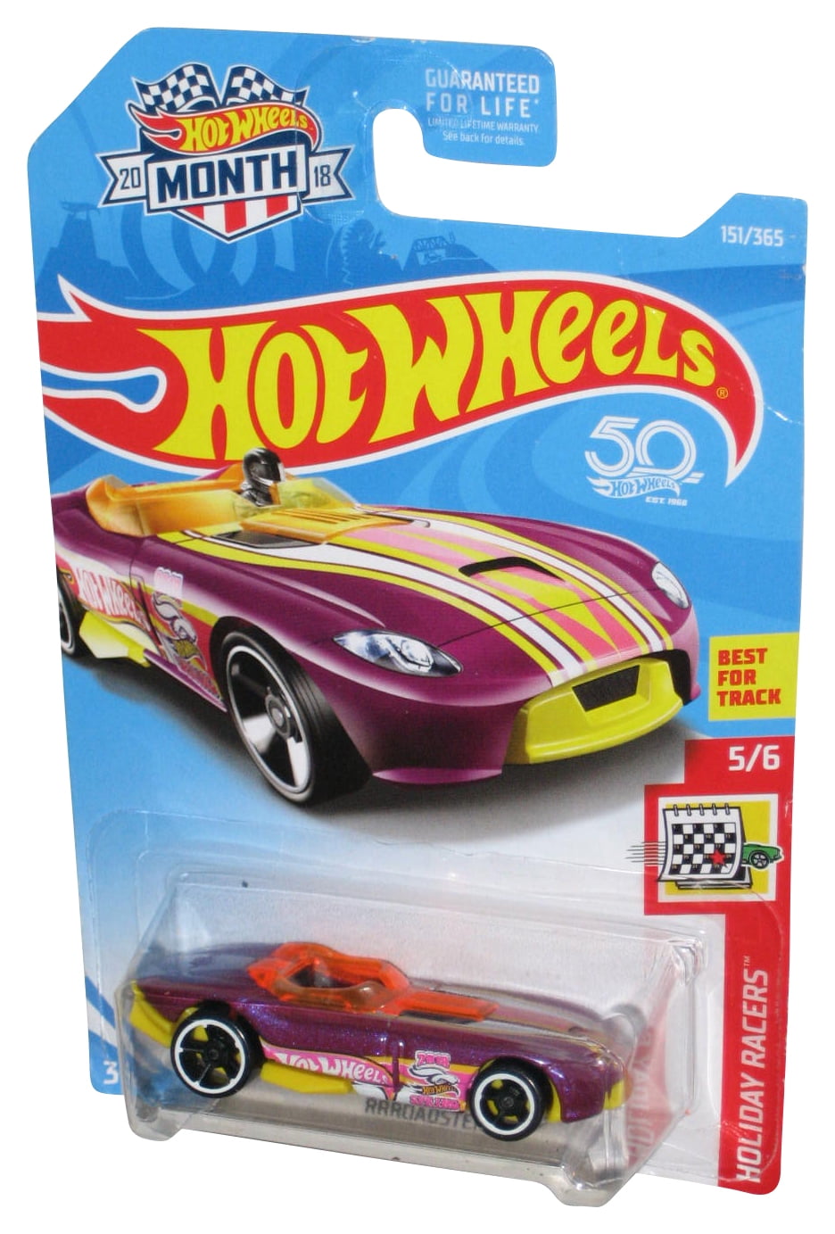 Hot Wheels Holiday Racers 5/6 (2018) Purple Rrrroadster Toy Car 151/365 ...