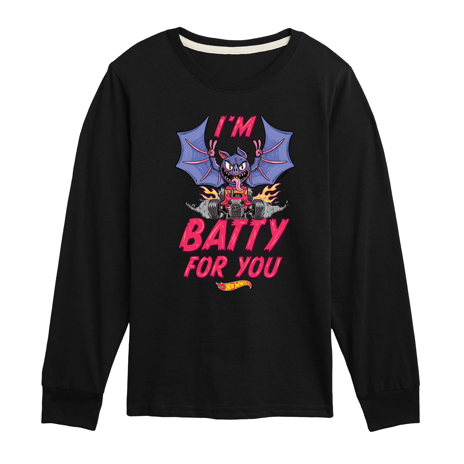 Hot Wheels - I'm Batty For You - Toddler & Youth Long Sleeve Graphic T ...