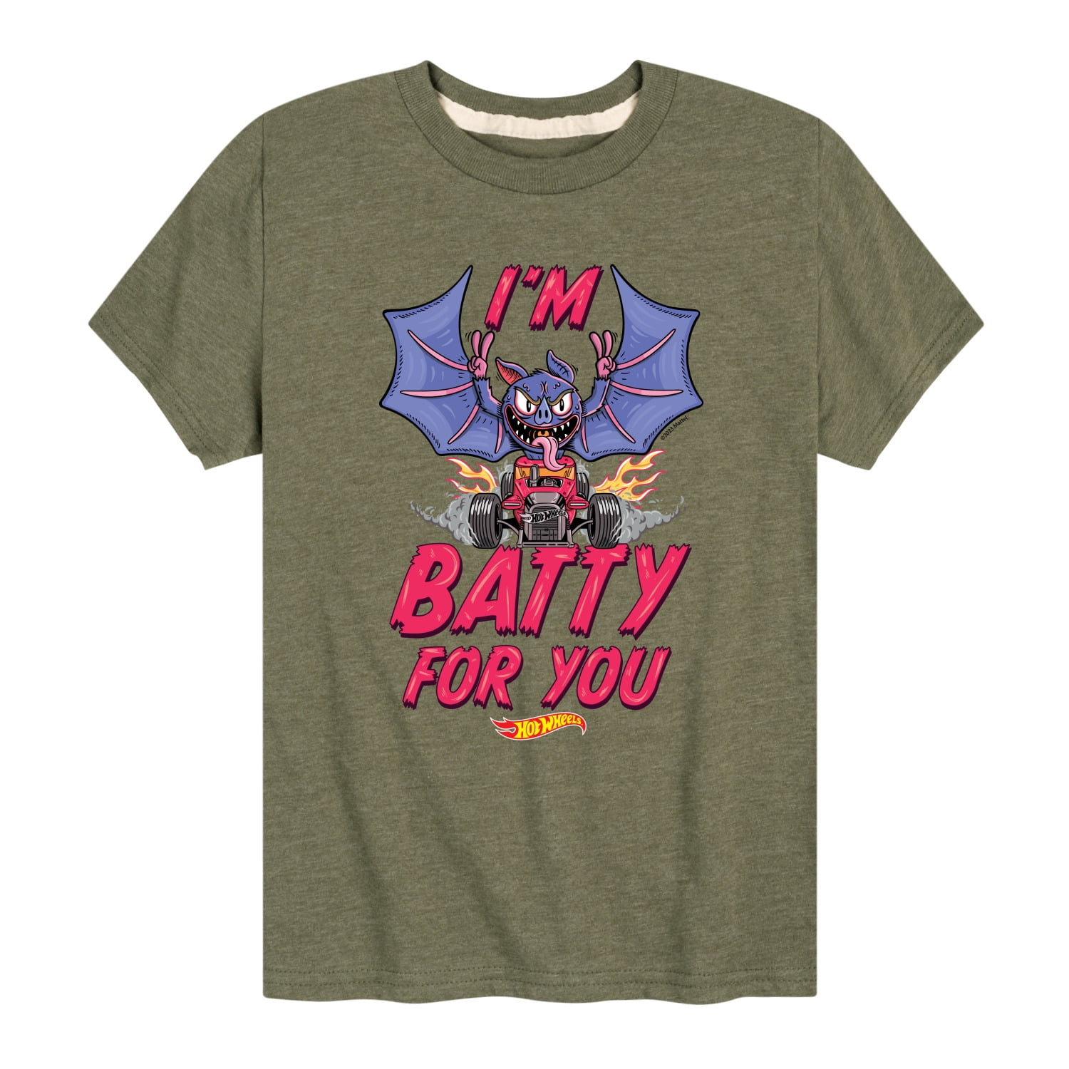 Hot Wheels - I'm Batty For You - Toddler & Youth Short Sleeve Graphic T ...