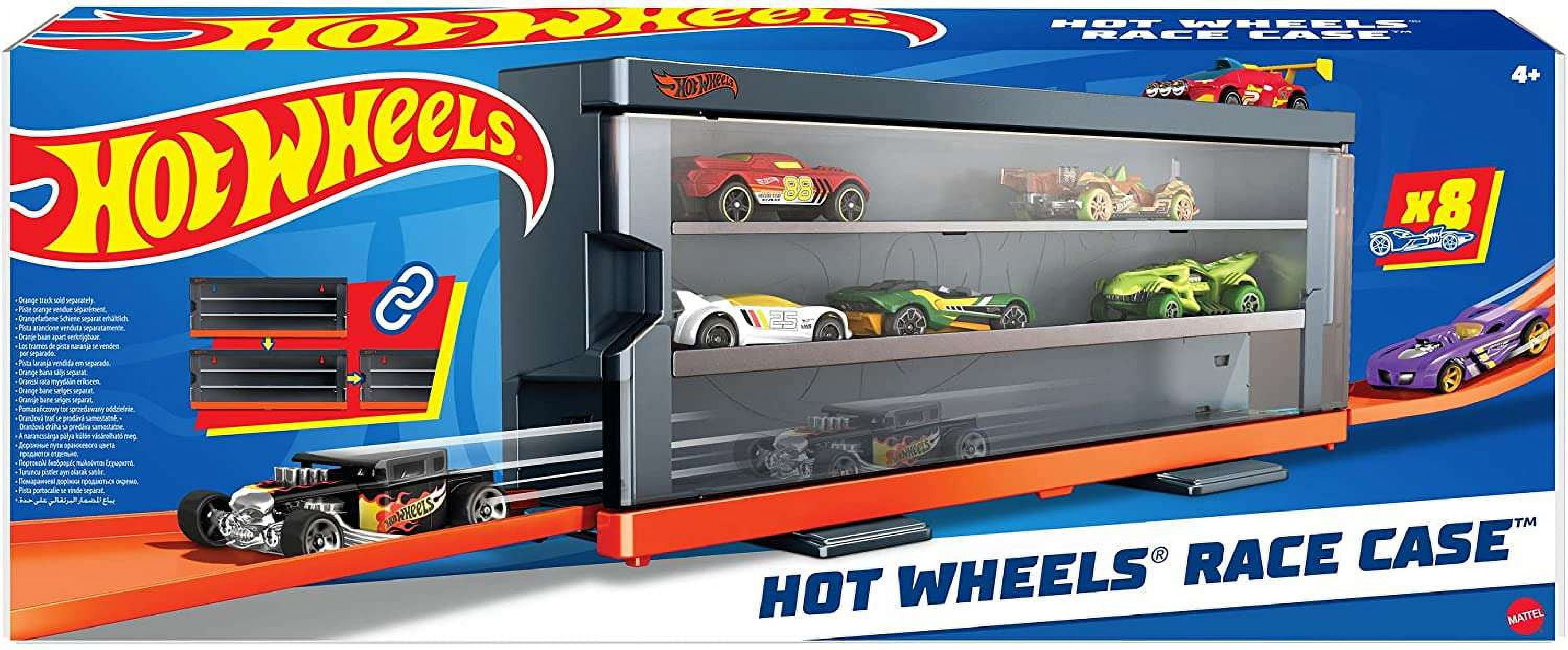 Hot Wheels Interactive Display Case with 8 Toy Cars & Storage for 12 ...
