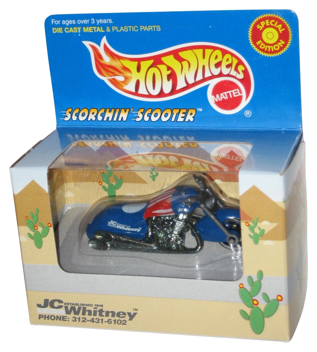 Hot Wheels JC Whitney (1999) Blue Scorchin' Scooter Toy Bike Motorcycle ...