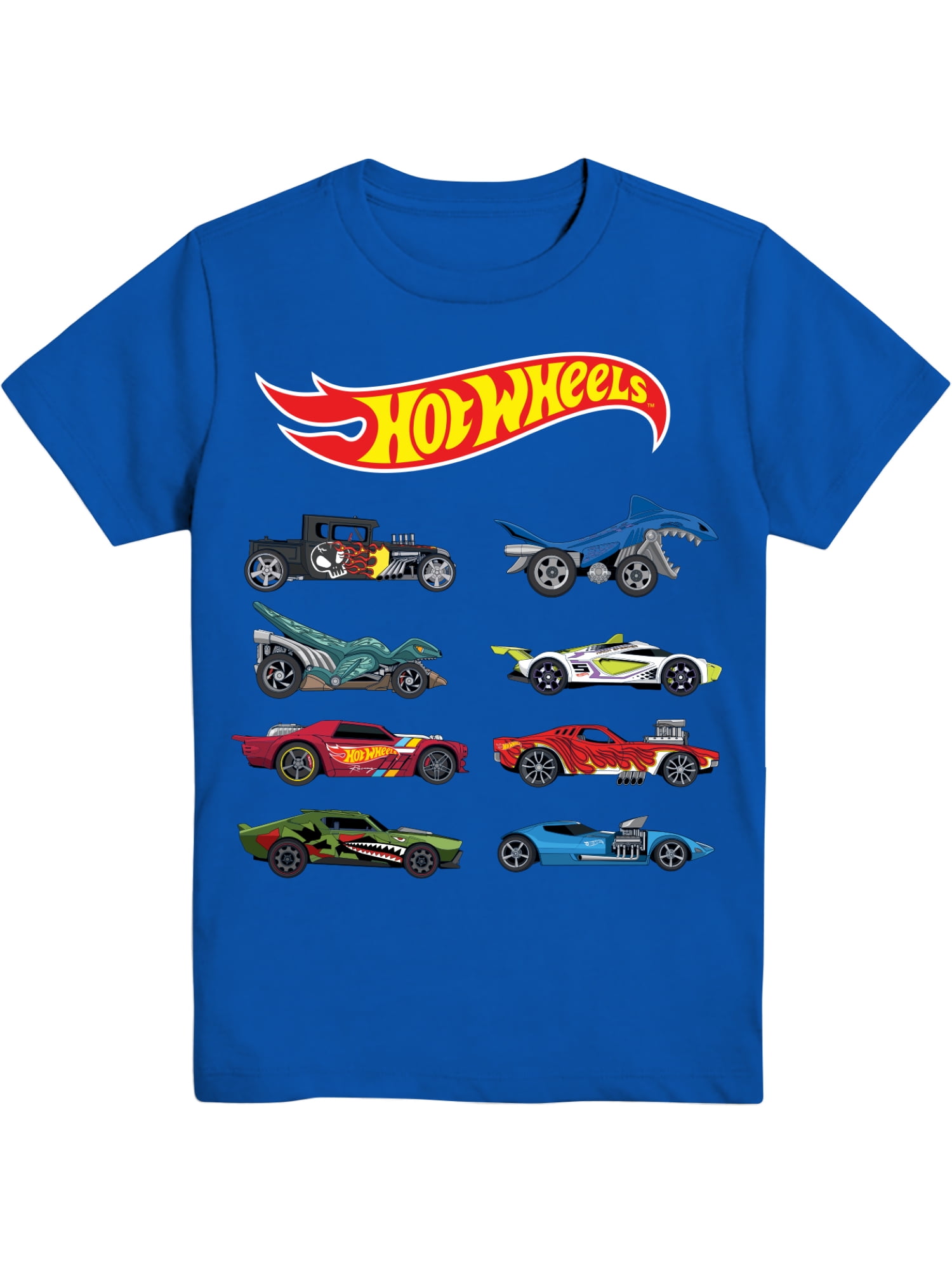 Hot Wheels Kids Graphic T-Shirt, Car Grid Design, Sizes 4-7, Boys ...