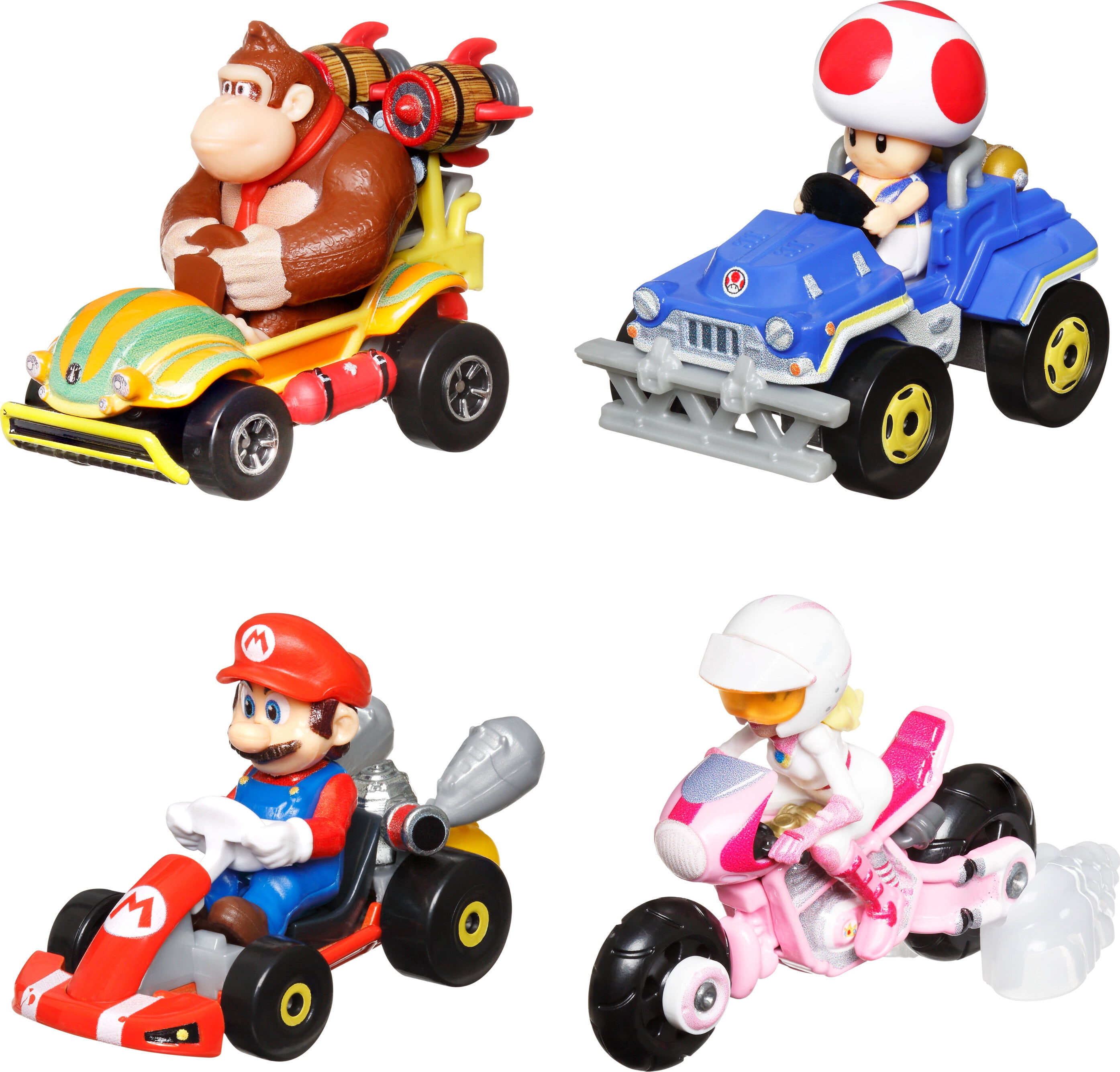 Hot Wheels Super Mario Bros Die-Cast Character Toy Cars - 4 Pack ...