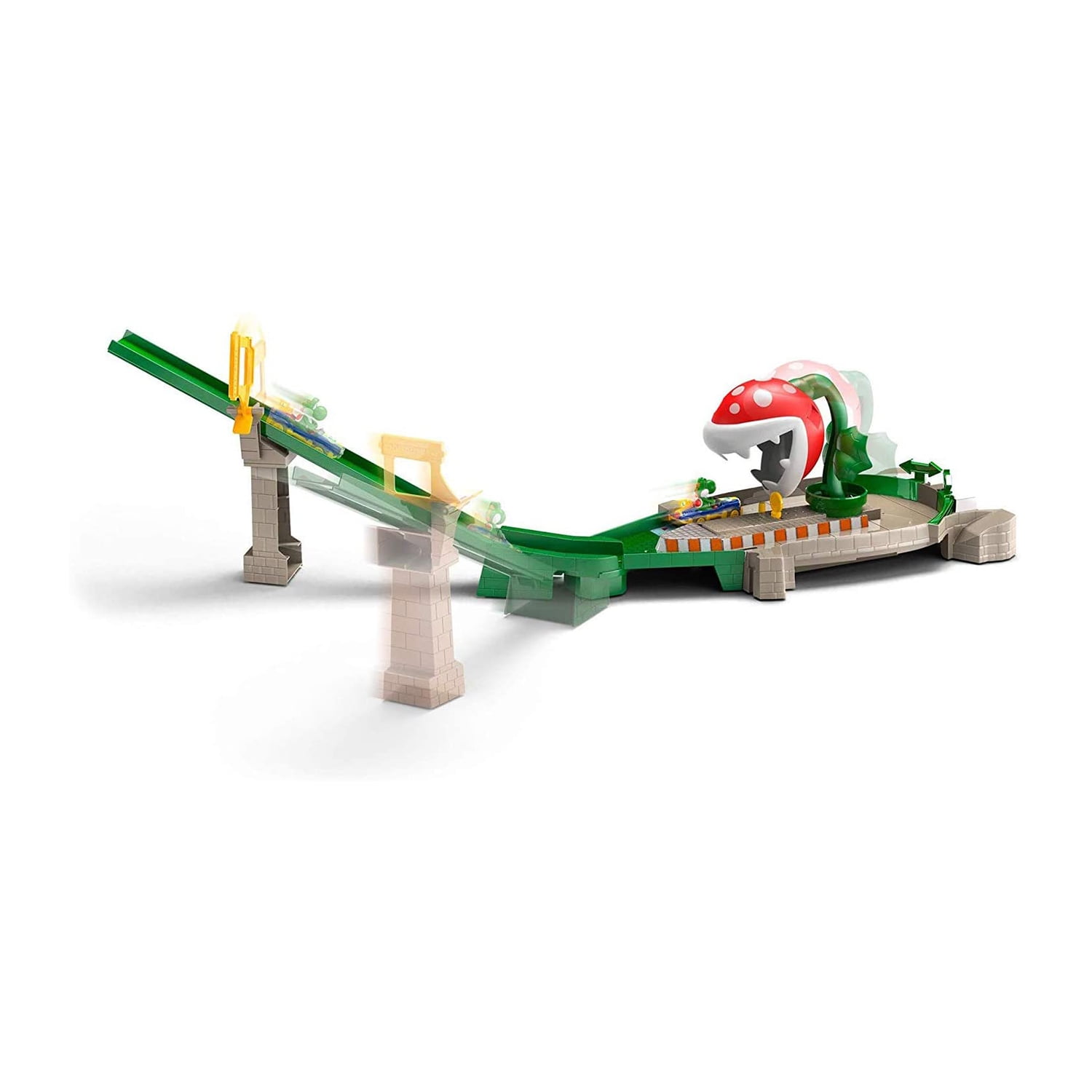 Hot Wheels Mario Kart Racers Piranha Plant Slide Track Set, Circuit ...
