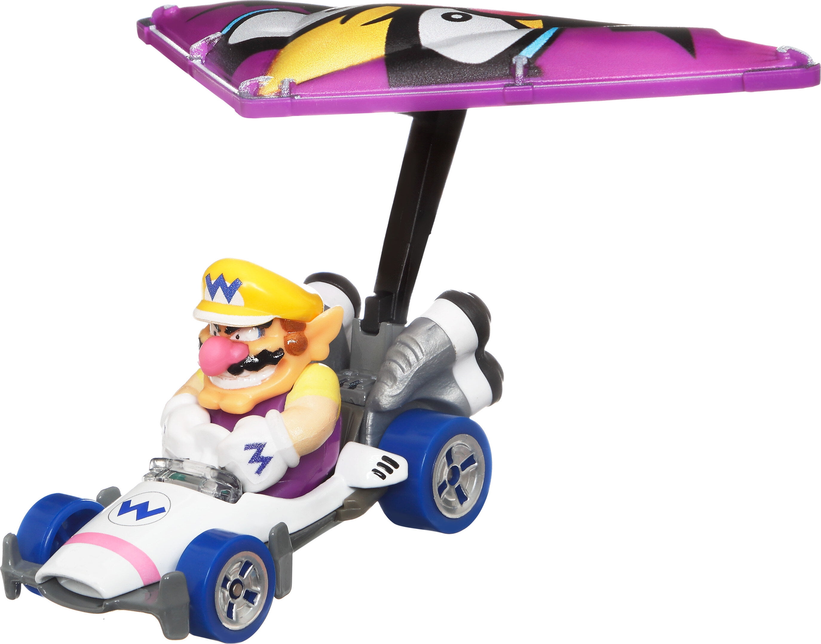 Hot Wheels Mario Kart Wario B-Dasher, 1:64 Scale Die-Cast Vehicle with ...