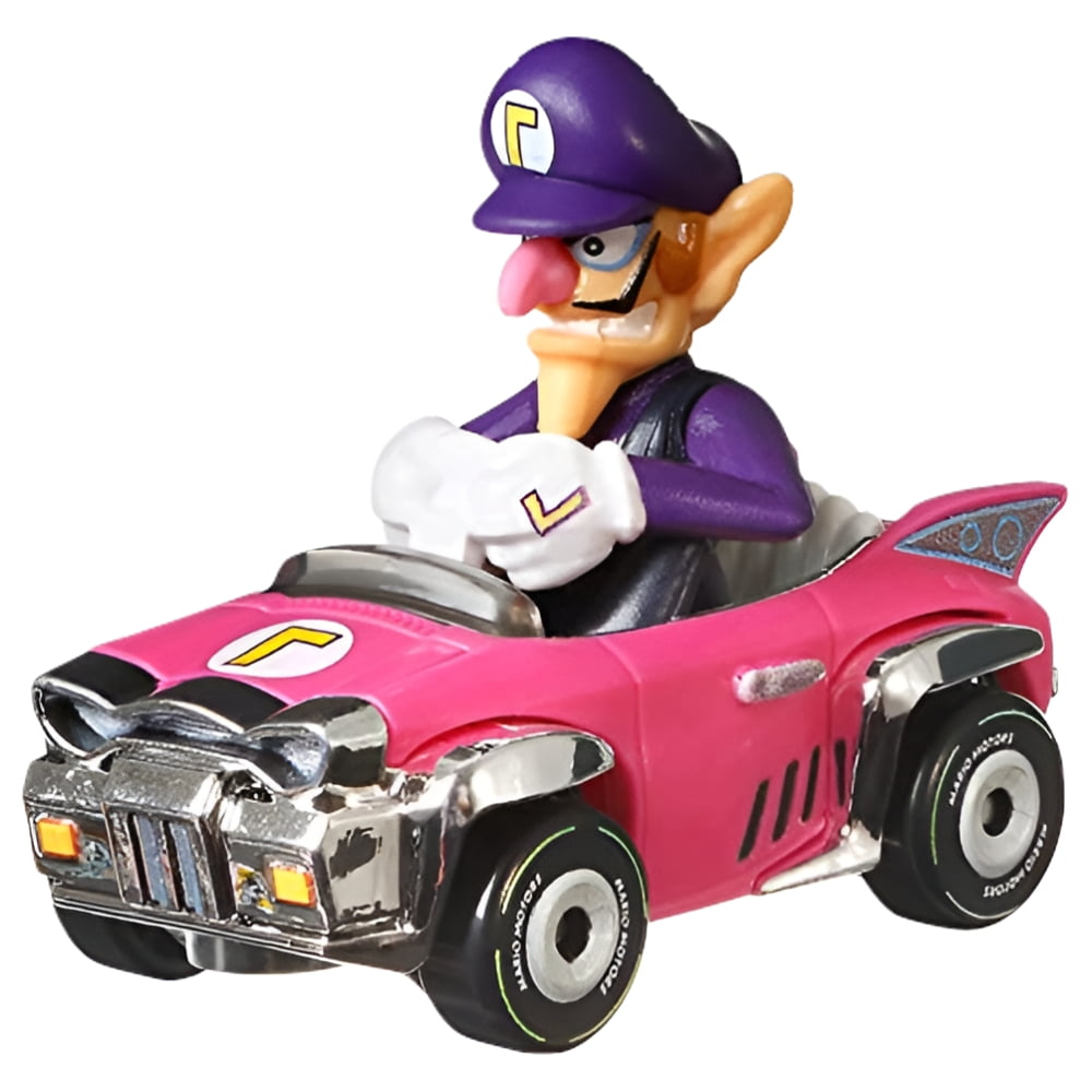 Hot Wheels Super Mario Character Car - Waluigi Badwagon Diecast Kart ...